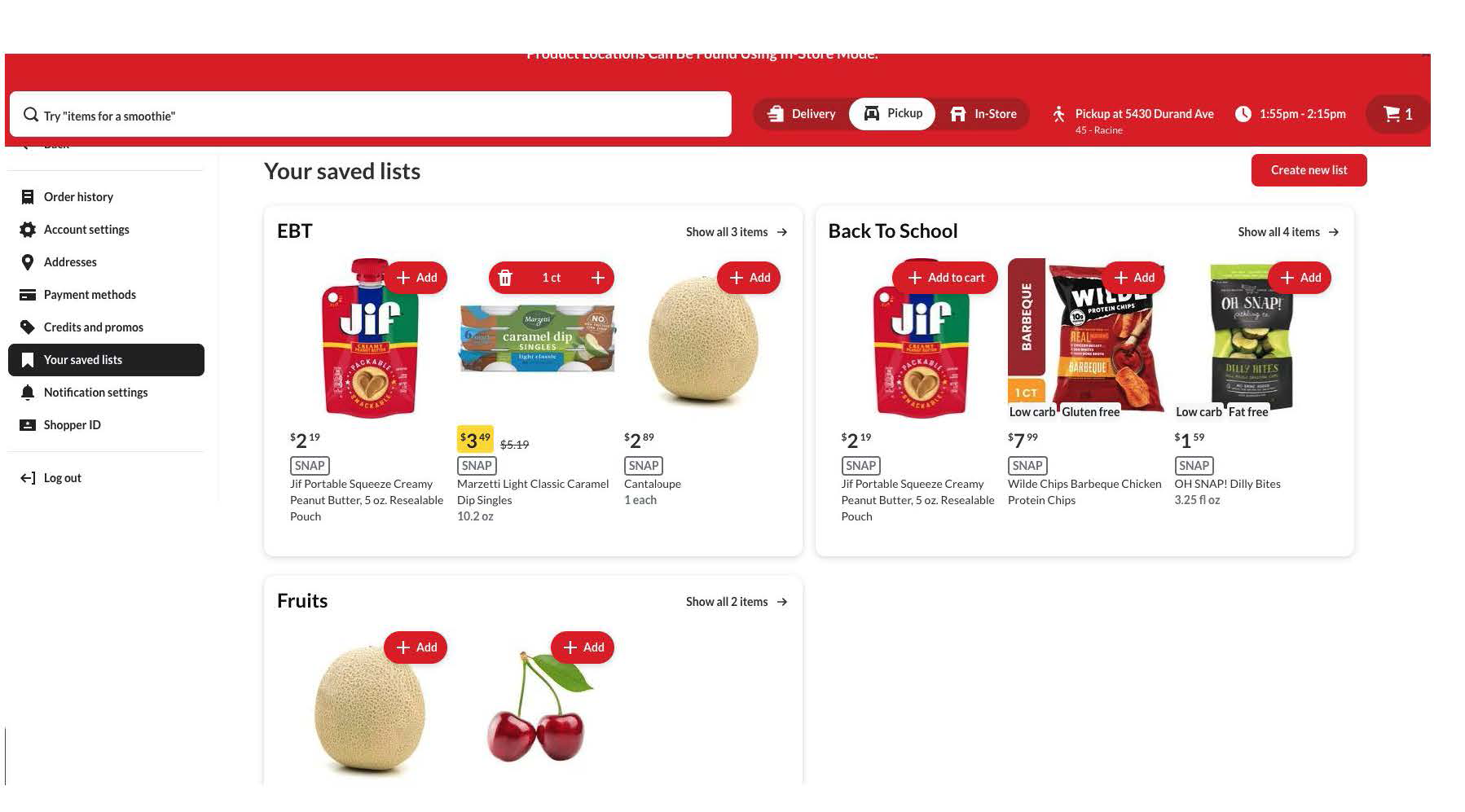 Multiple Lists | Woodman's Markets